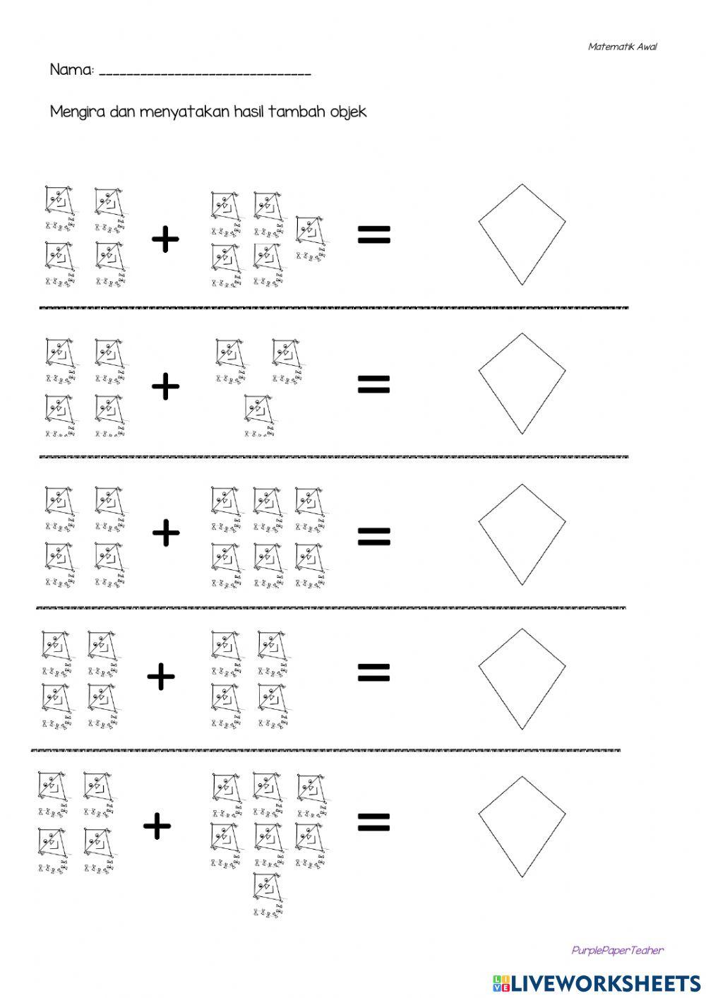 1492083 | Kira hasil tambah layang - layang