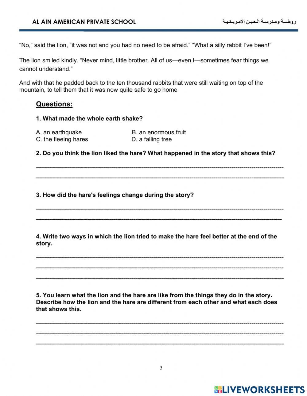 Pirls 1 worksheet | Live Worksheets