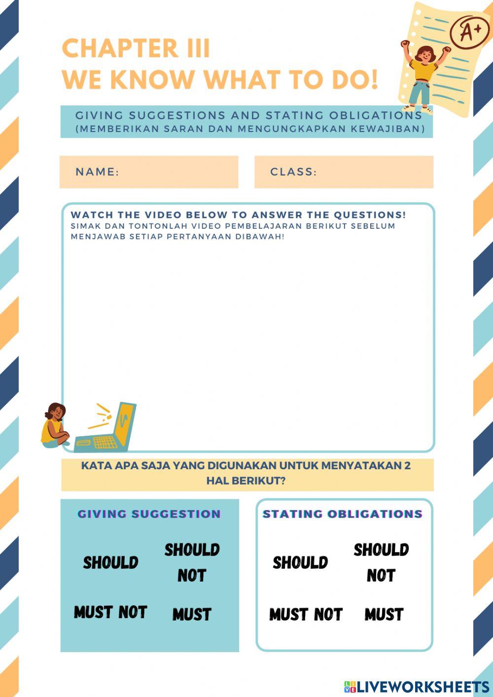 We know what to do exercise | Live Worksheets