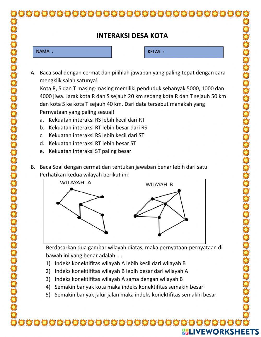 Interaksi desa kota activity | Live Worksheets