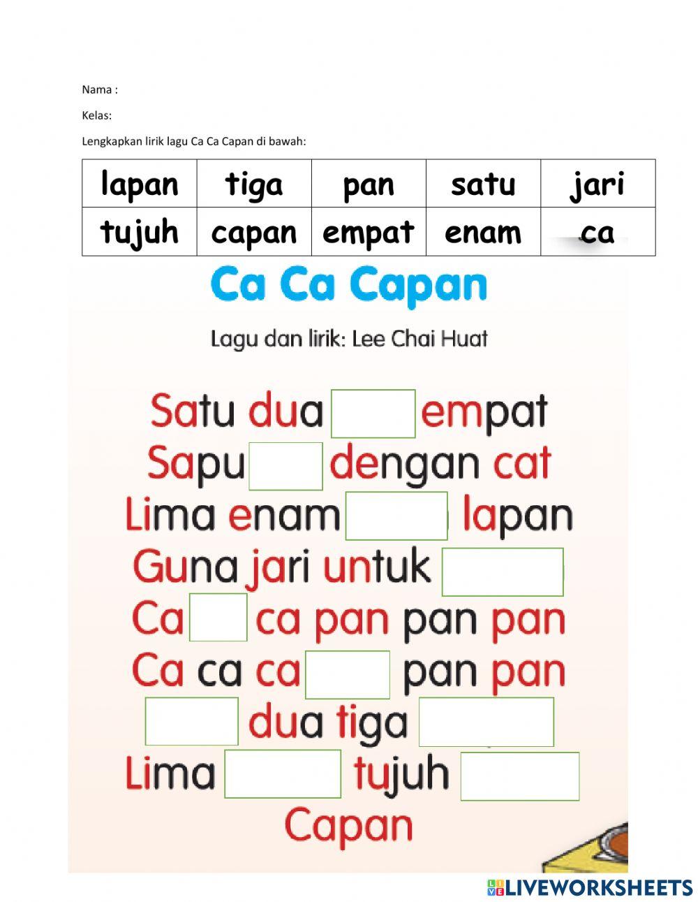 Ca ca capan interactive worksheet | Live Worksheets