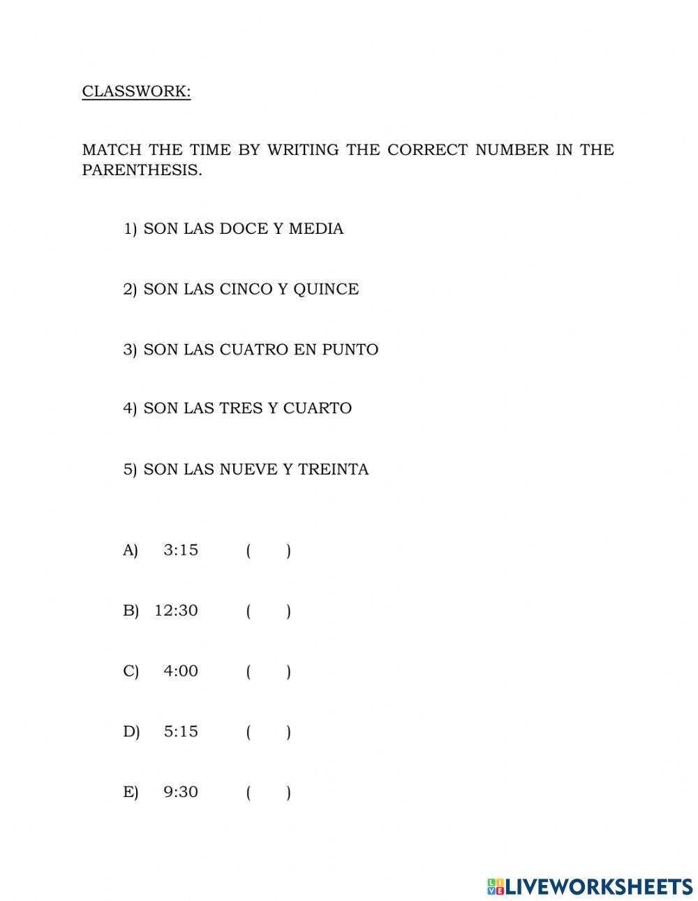 5196303 | TELLING TIME (GRADE 8) | MARIA PINILLOS