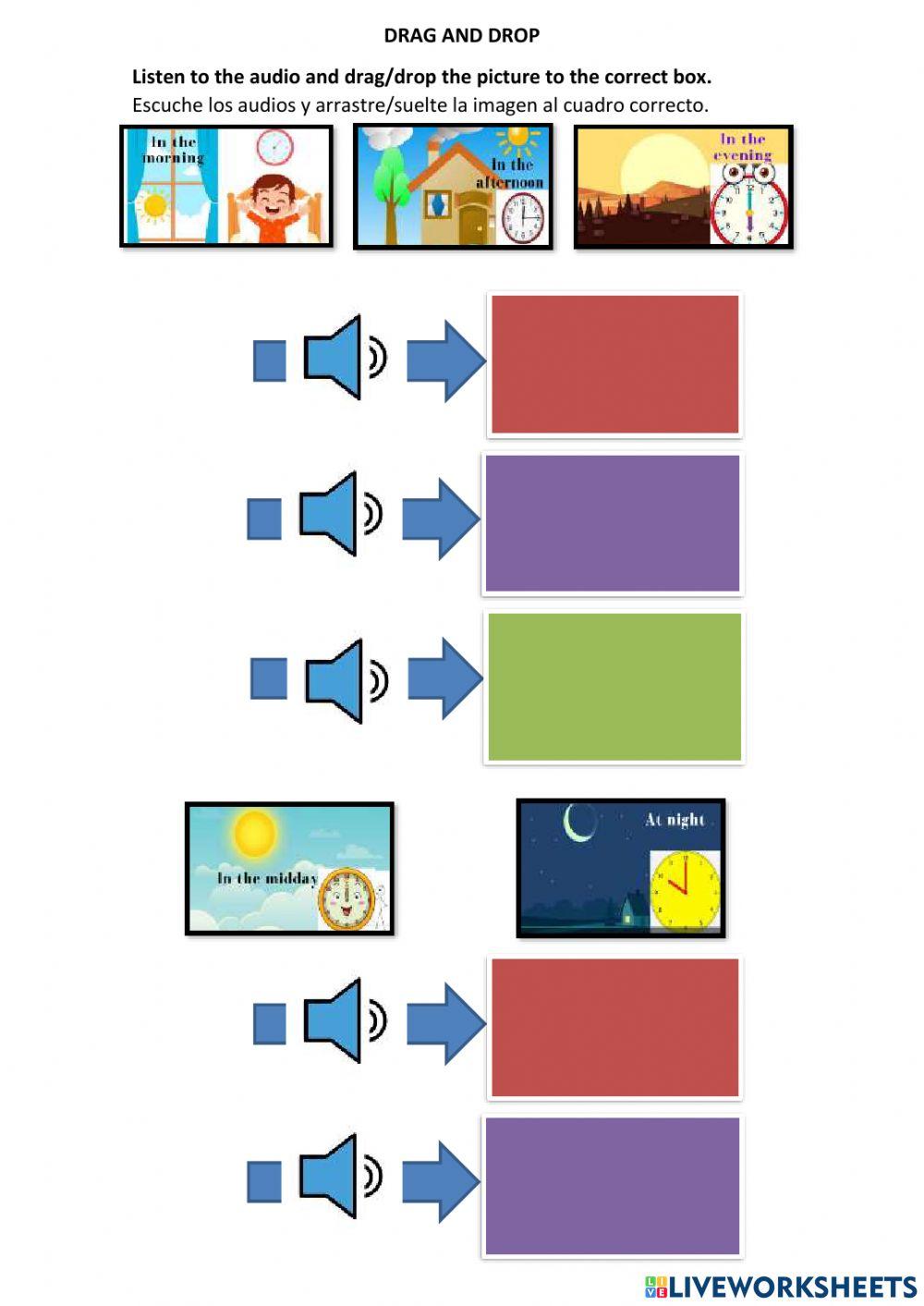 Parts of day | Live Worksheets