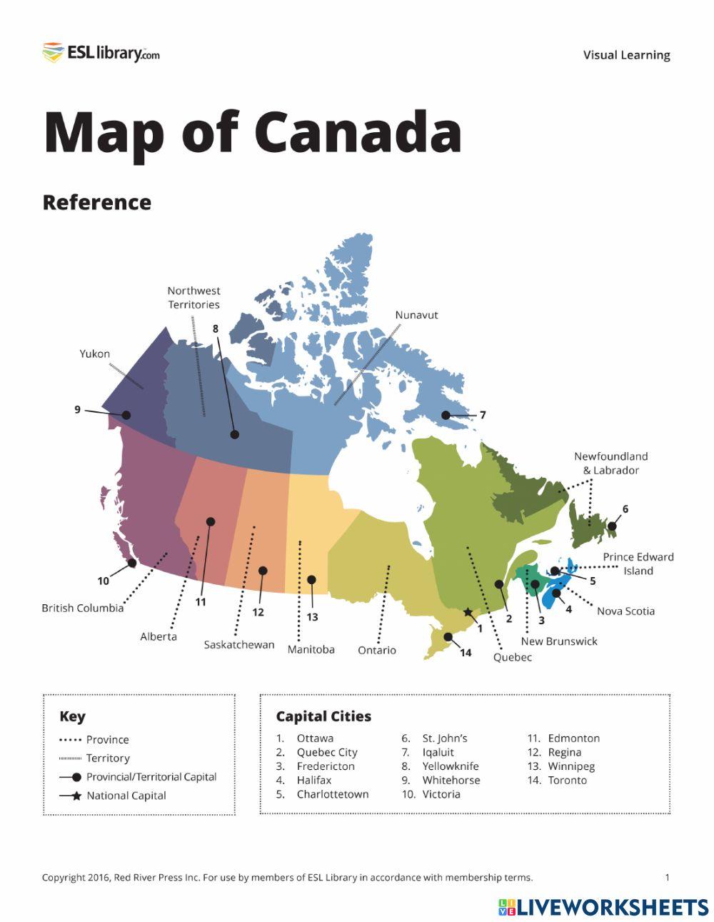 Map-of-Canada 0617 | abadea | Live Worksheets