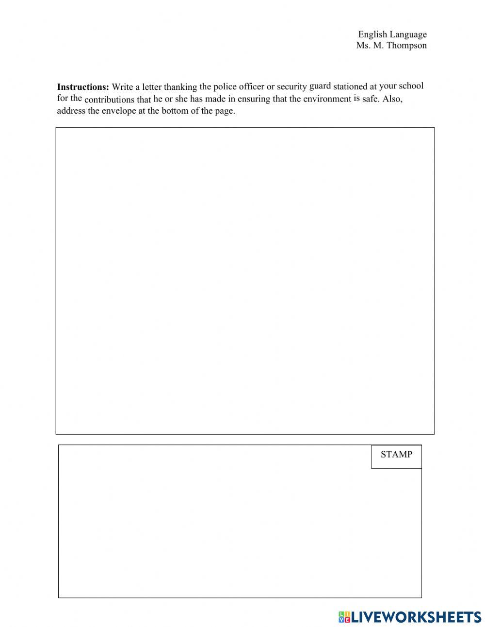 Formal Letter W… | Free Interactive Worksheets | 5196414