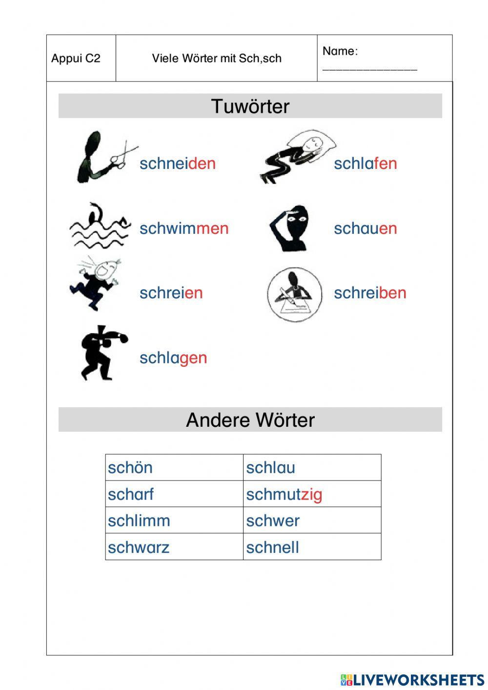 29 Wortschatz Sch worksheet | Live Worksheets