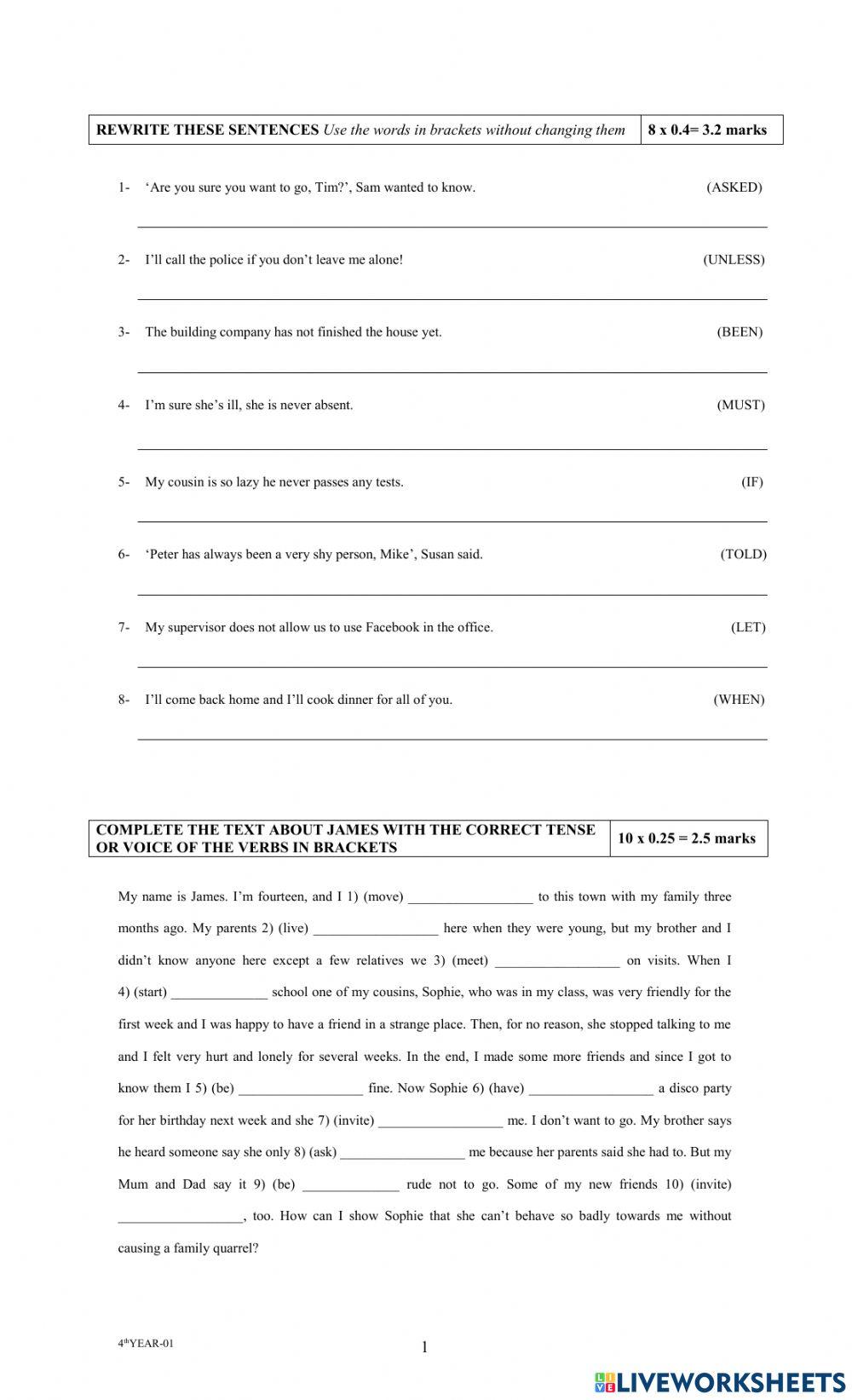 Cua 01 worksheet | Live Worksheets