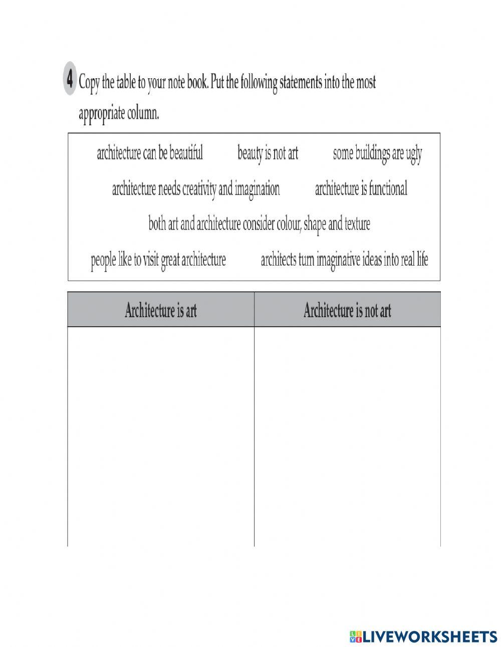 architecture | halafanari | Live Worksheets