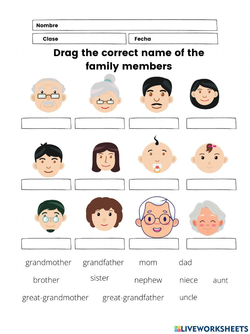 Family Exercise 2 1494190 | Jonathan2 | Live Worksheets