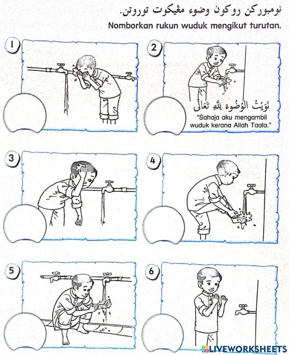 Rukun Wuduk Pendidikan Islam worksheet | Live Worksheets