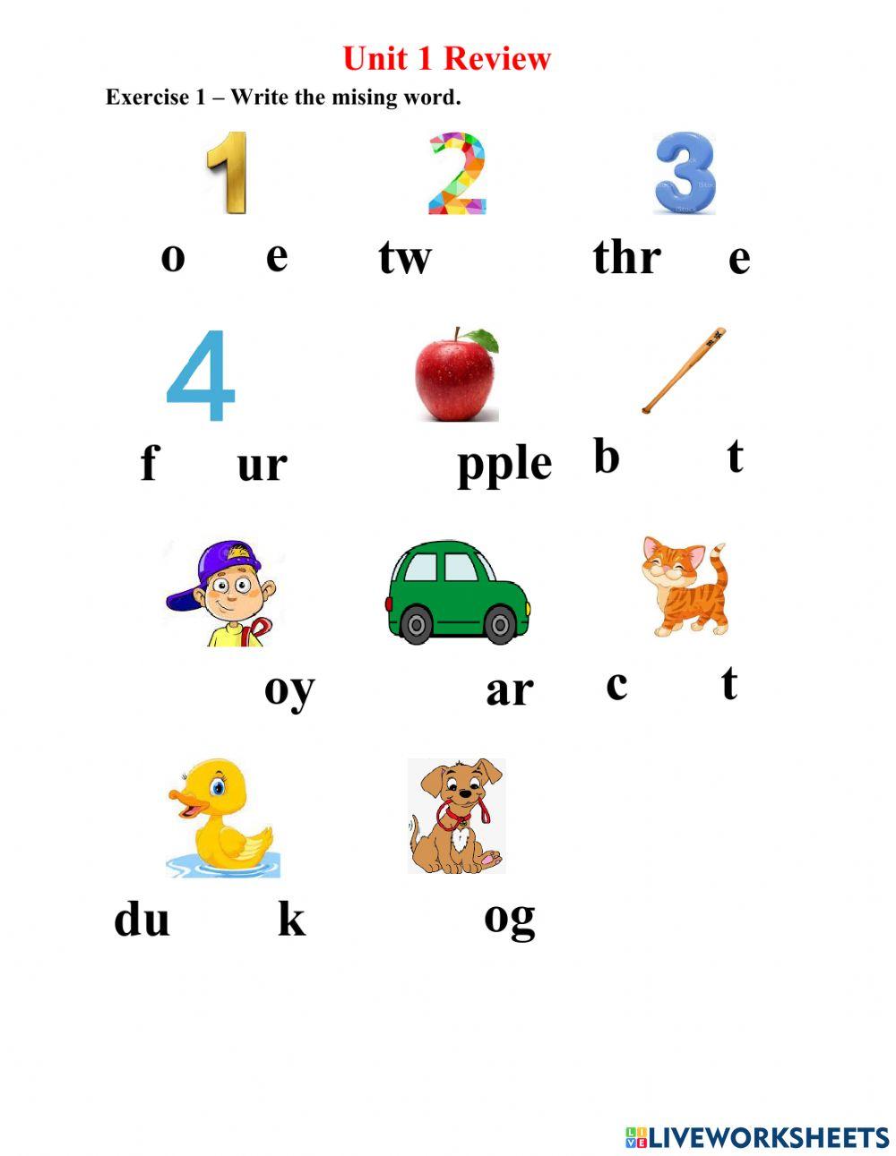 G1 unit 1 review worksheet | Live Worksheets