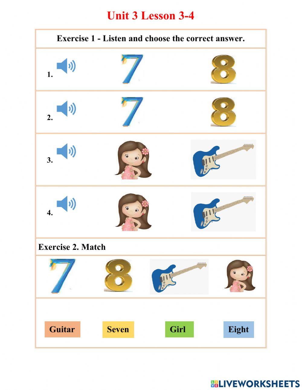 G1 unit 3 34 worksheet | Live Worksheets