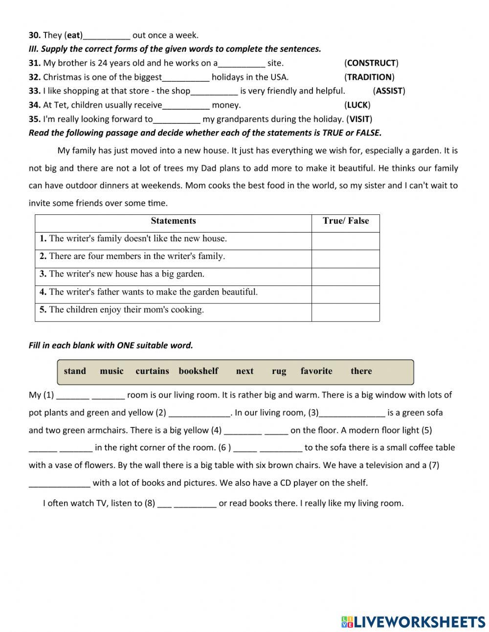 G6 TEST FOR UNIT 1 part B 1497002 | thanhuyen114311