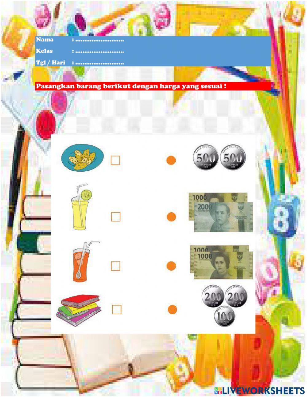 Memasangkan interactive worksheet | Live Worksheets