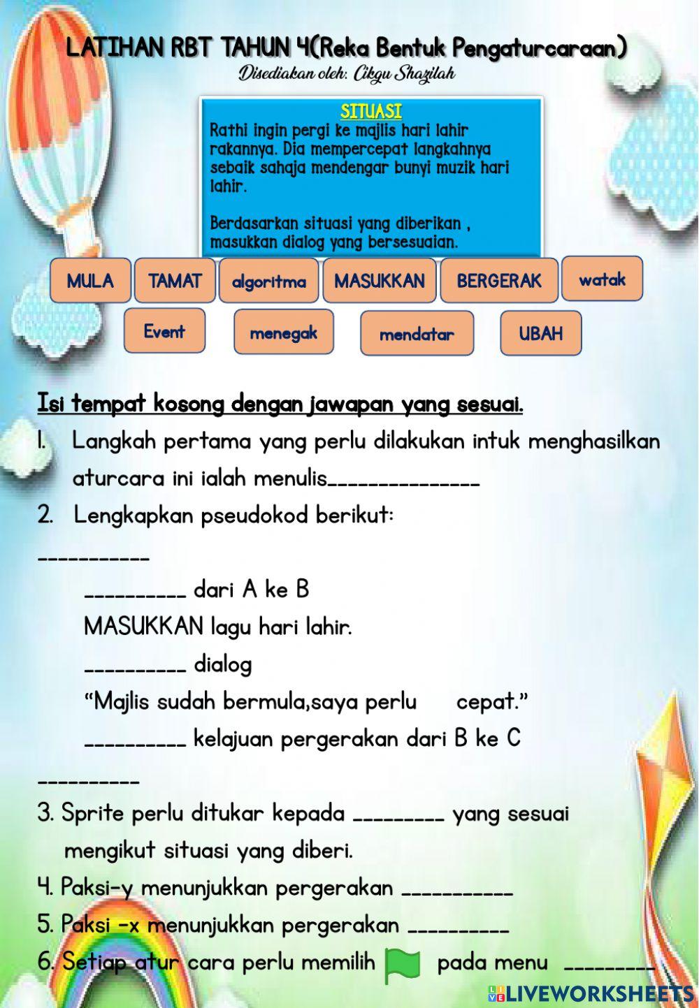 Latihan pengaturcaraan rbt tahun 4 dan 6 6737803