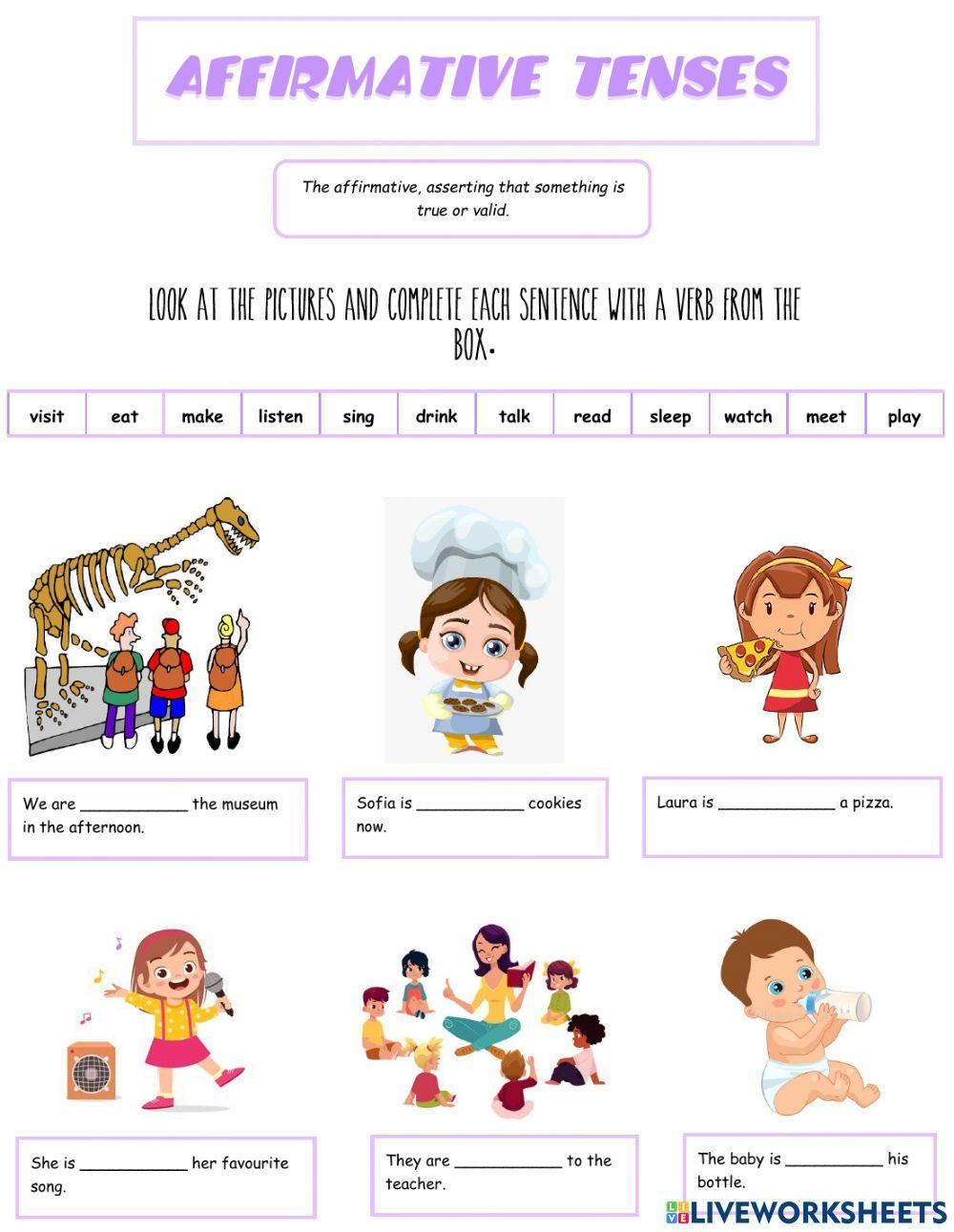 Affirmative tenses worksheet | Live Worksheets
