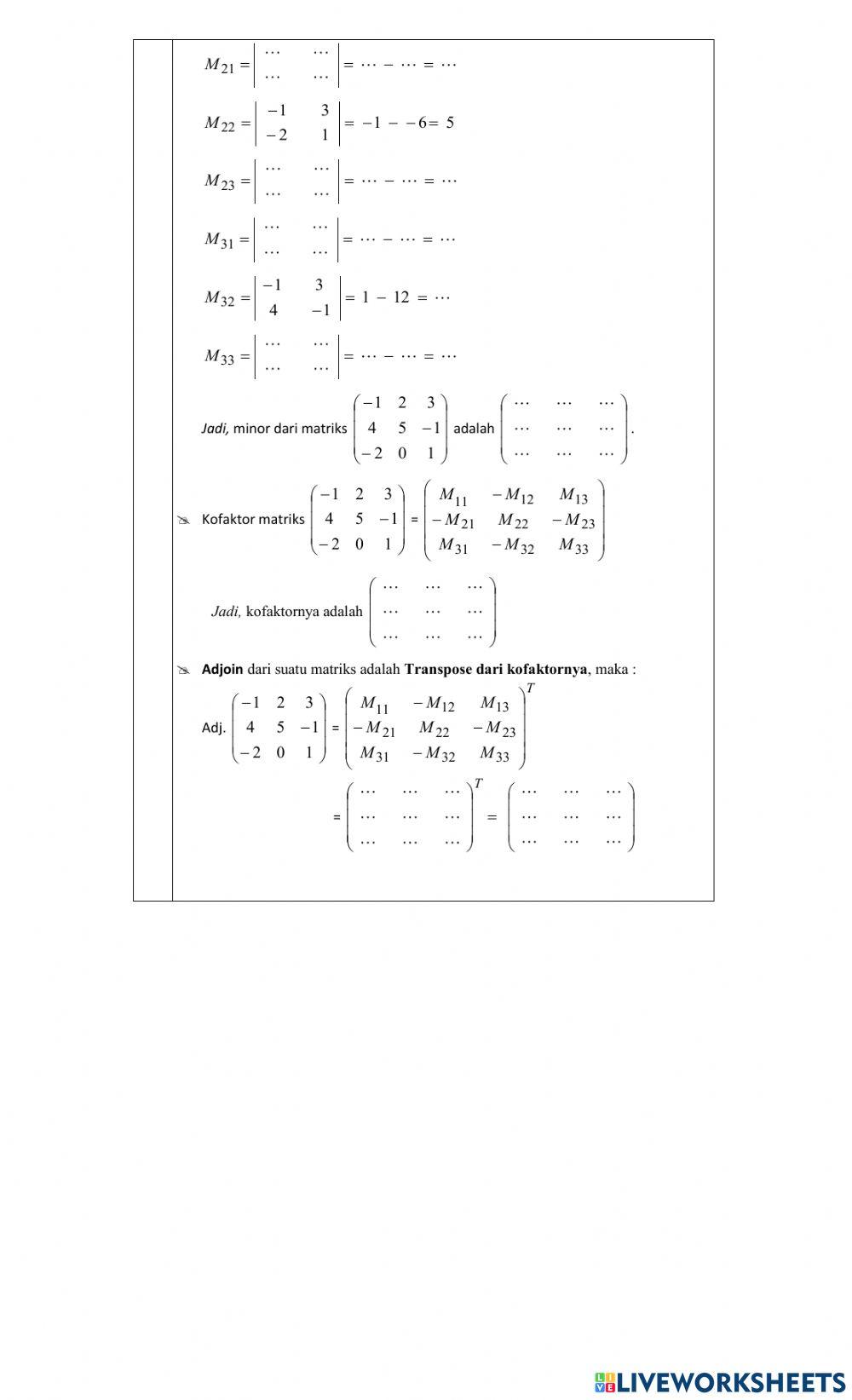 LKPD Determinan… | Free Interactive Worksheets | 1508683
