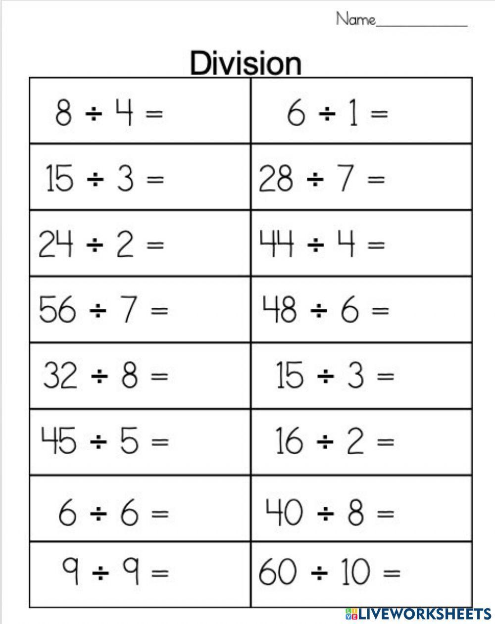 Division- Grade… | Free Interactive Worksheets | 4114393