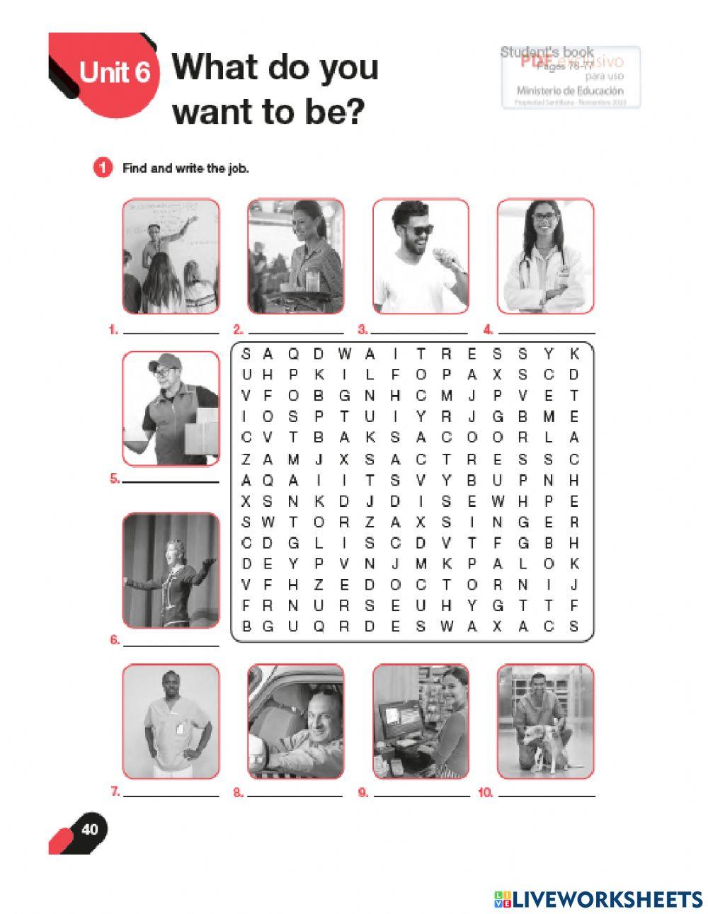 Jobs online exercise for 5° Grade | Live Worksheets