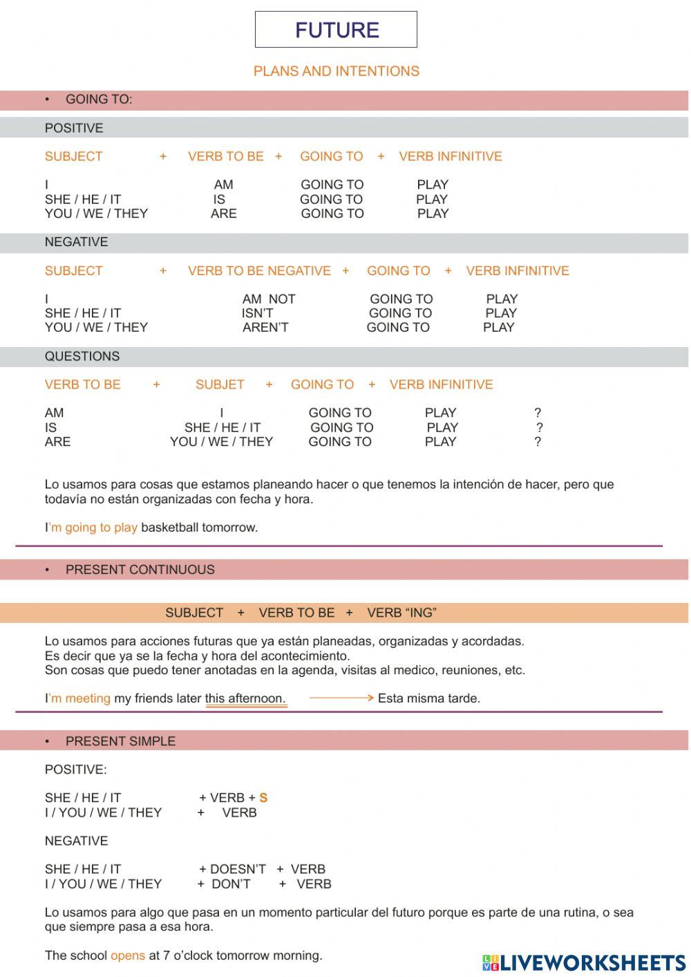 Unit 4 FUTURE 1497114 | María angeles Alegre | Live