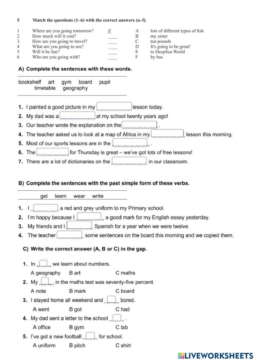Unit 4 FUTURE worksheet | Live Worksheets
