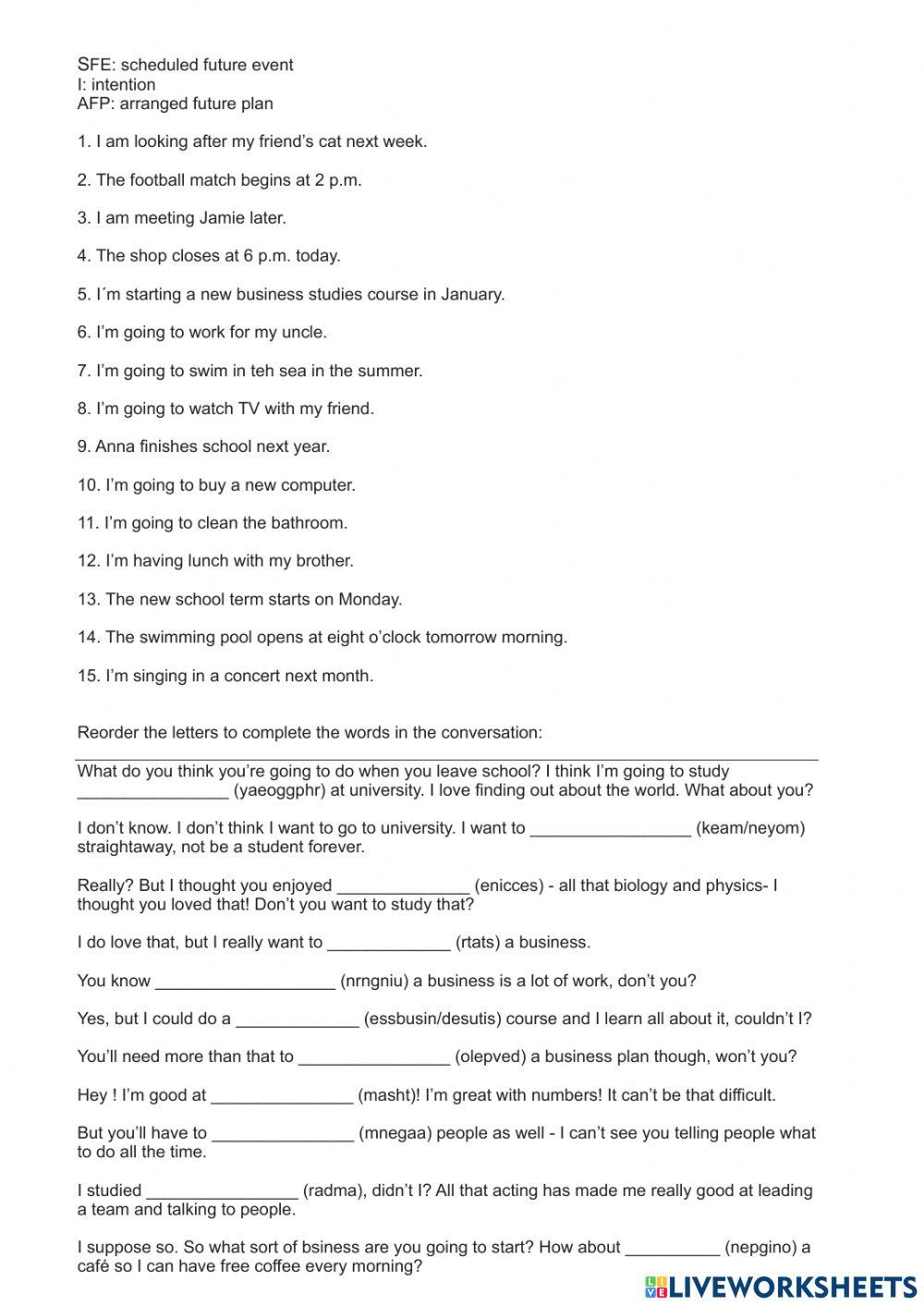 Unit 4 FUTURE worksheet | Live Worksheets