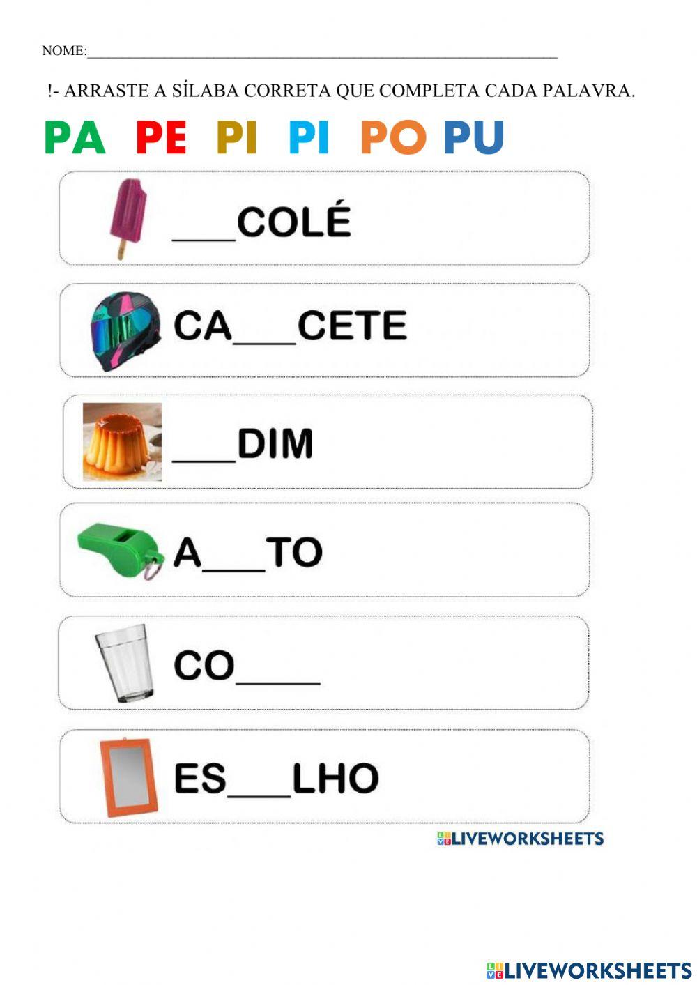 Letra p online exercise for 1º ANO | Live Worksheets