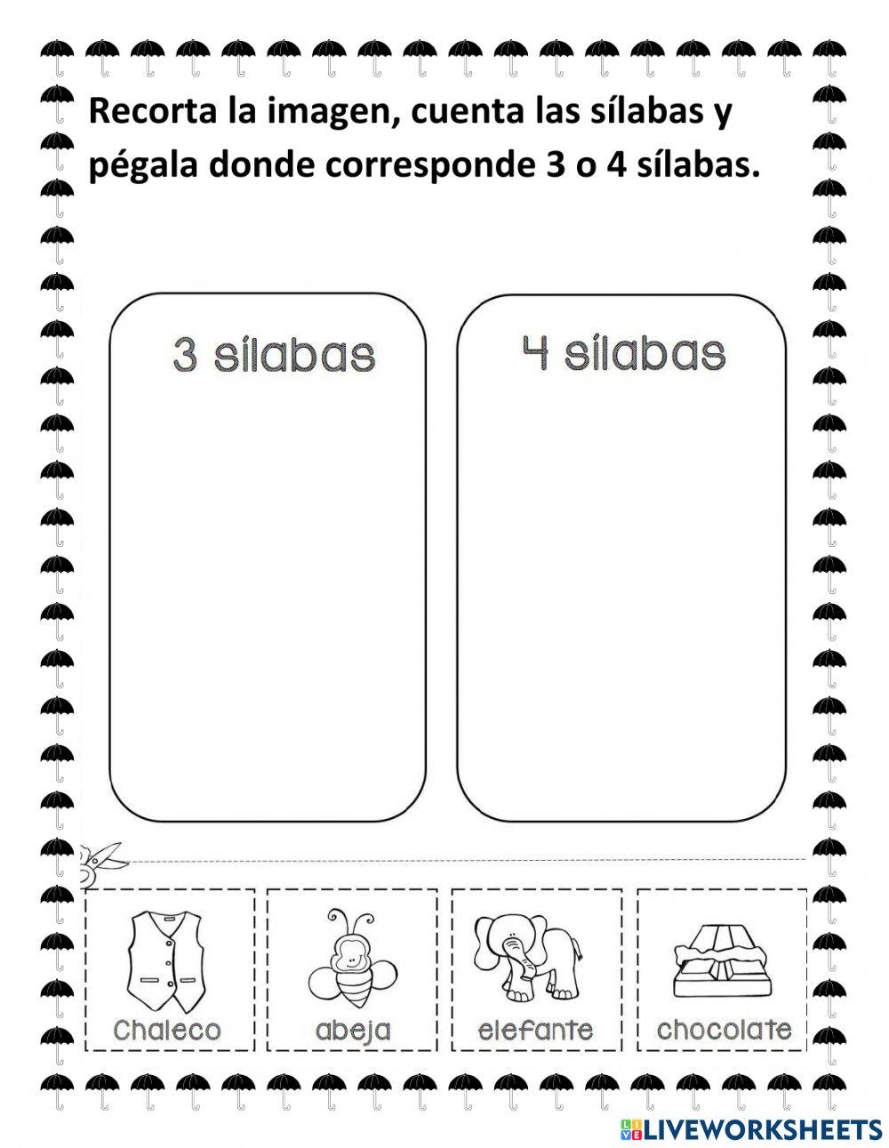 La sílaba online activity for 2 | Live Worksheets