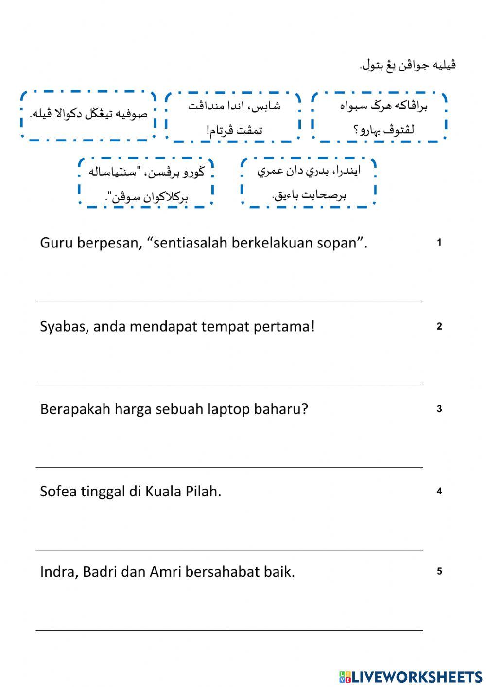 Tanda bacaan worksheet for 10 | Live Worksheets