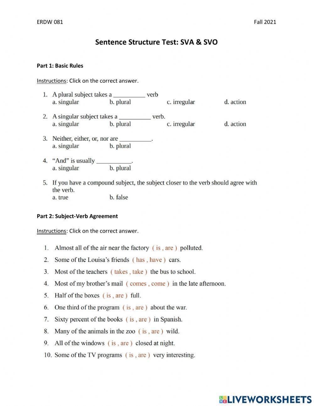 6738486 Sentence Structure Test SVA SVO Mlle 6738486 Sentence Structure Test SVA SVO Mlle