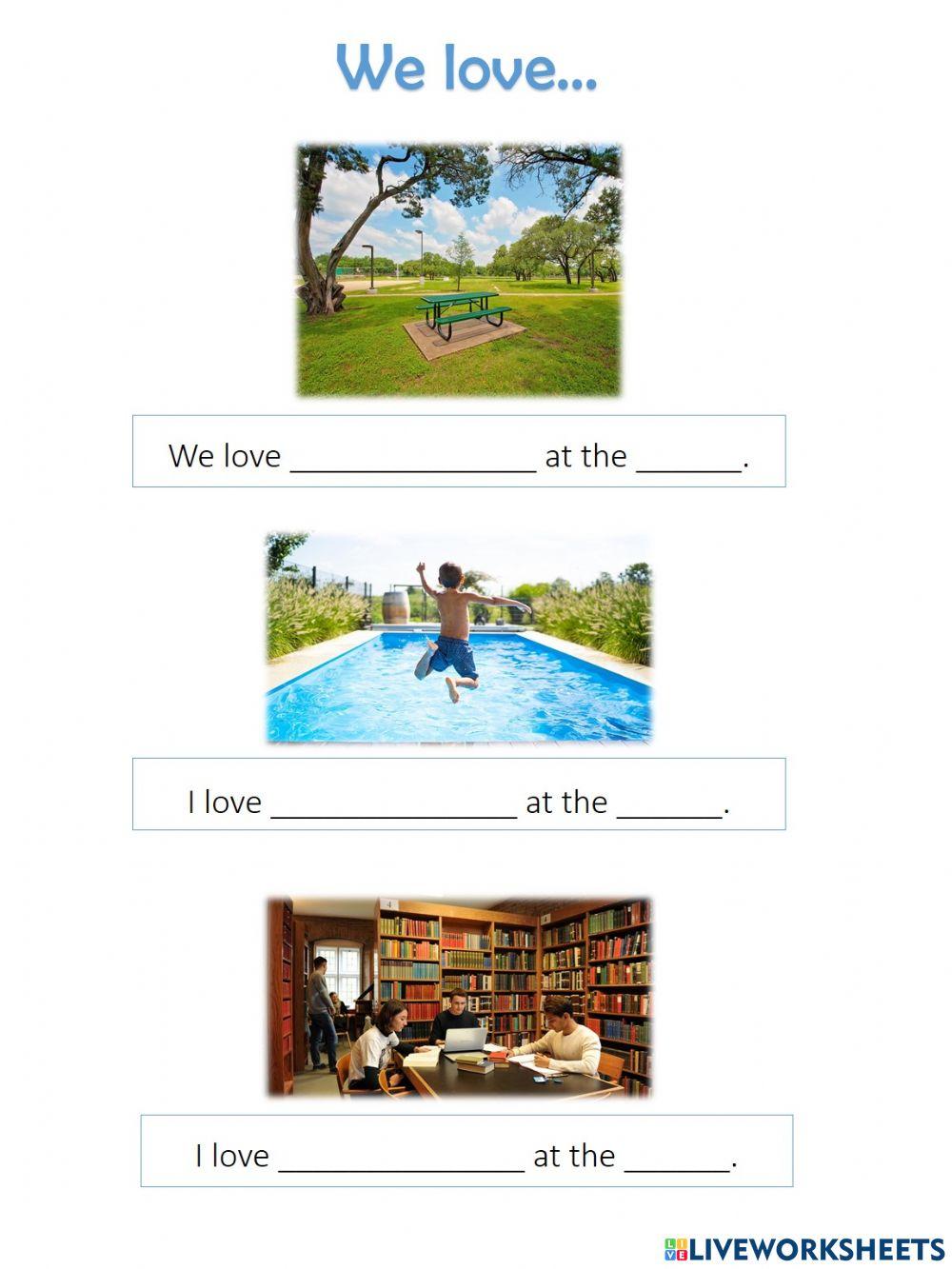 We love worksheet | Live Worksheets