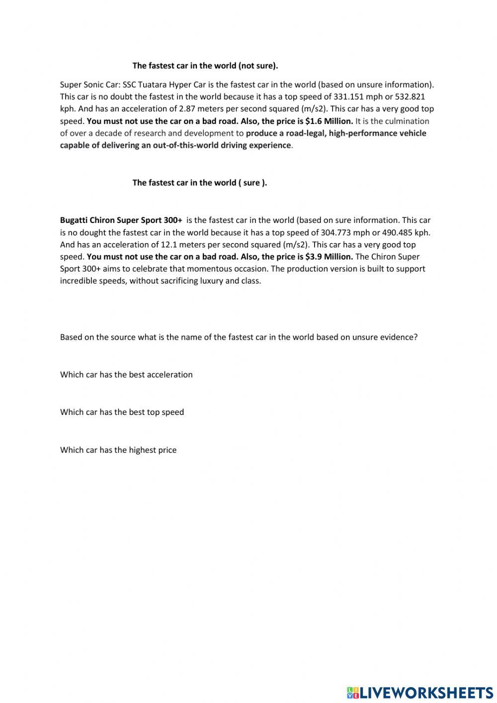 Fastest car in the world 1497689 | daringbuffalo | Live