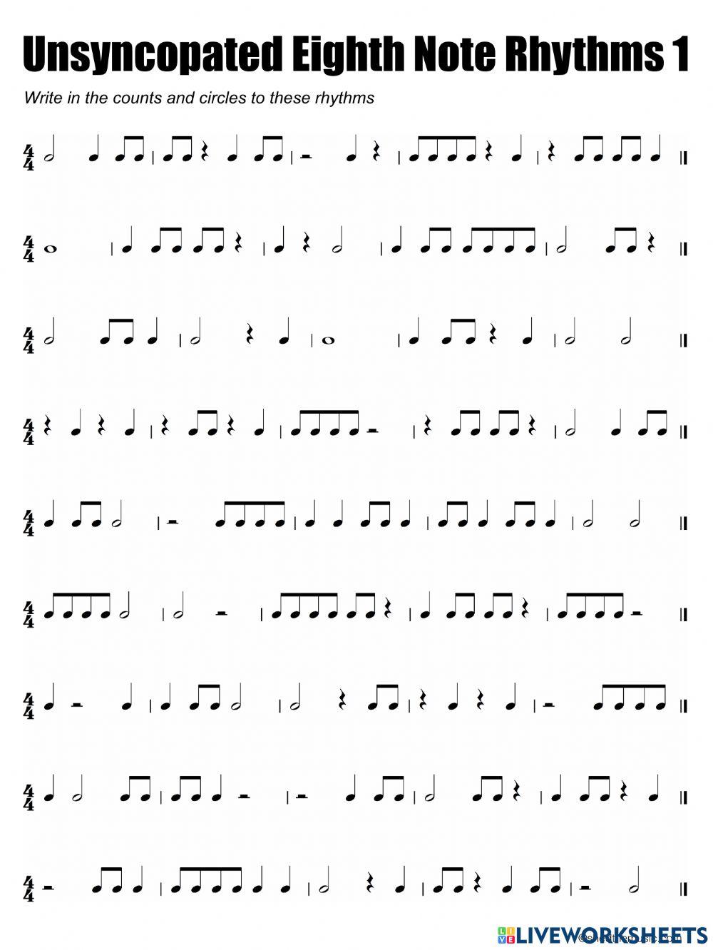 Labeling Beat Counts online exercise for | Live Worksheets