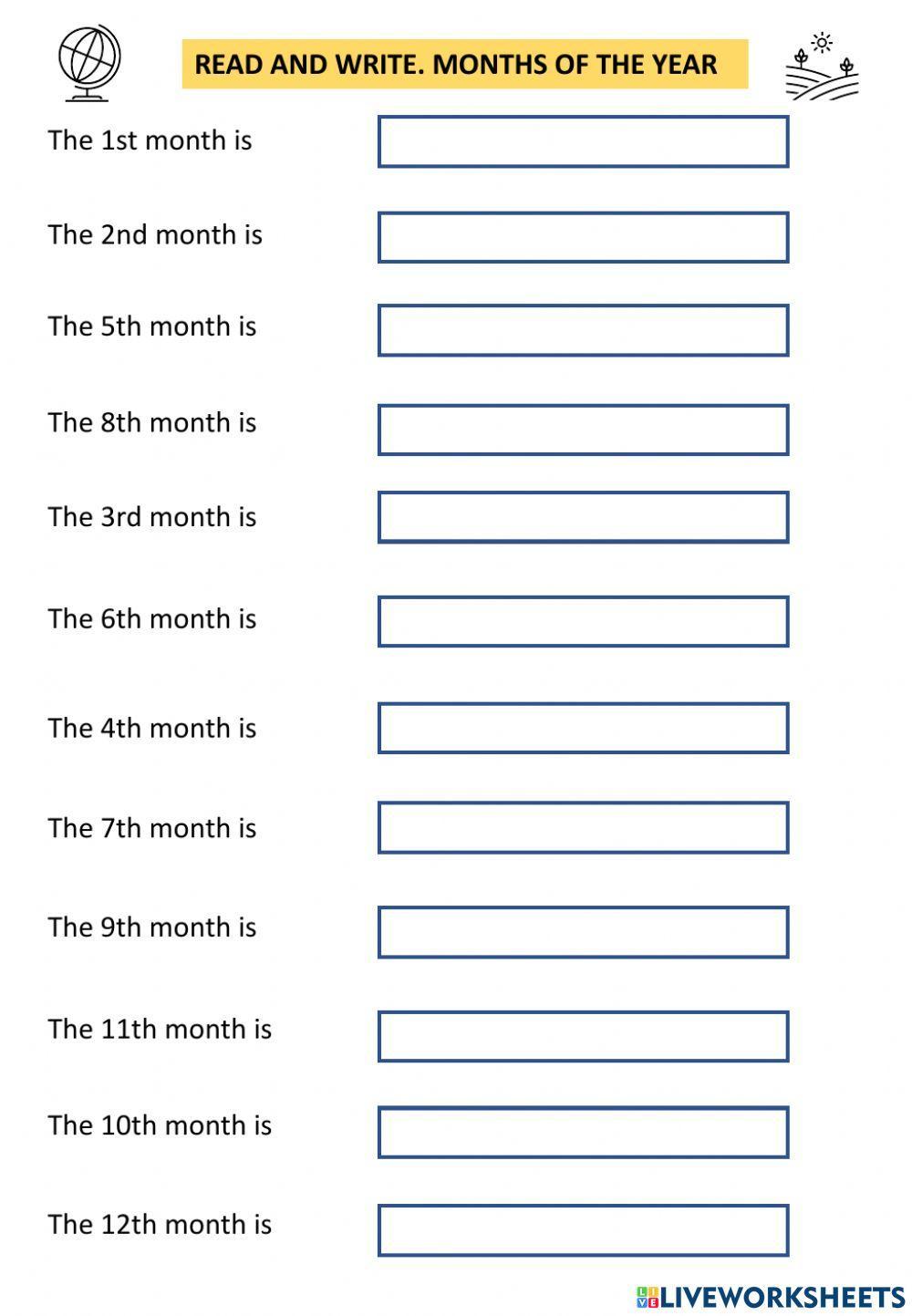 4º Write Months | teacherpadi | Live Worksheets