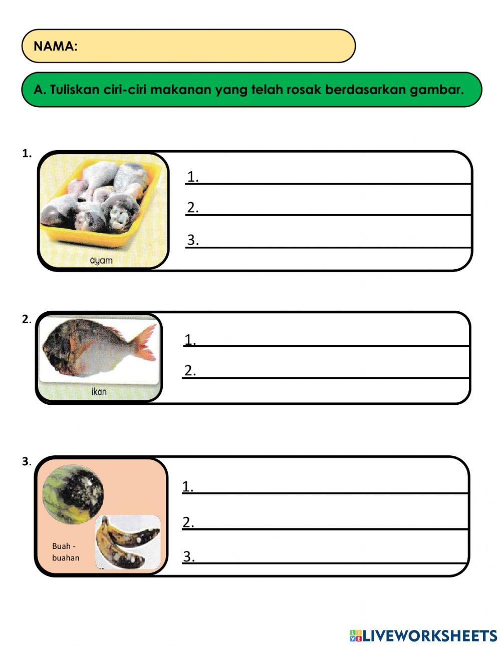 Pengawetan Makanan SN T6 Ciri-ciri makanan rosak 5198016