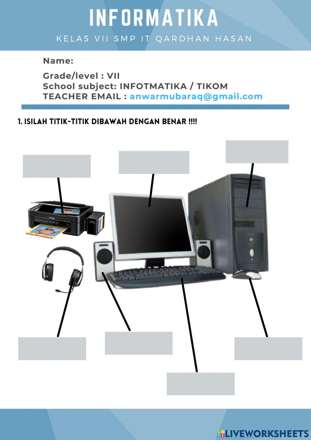 Informatika online exercise | Live Worksheets