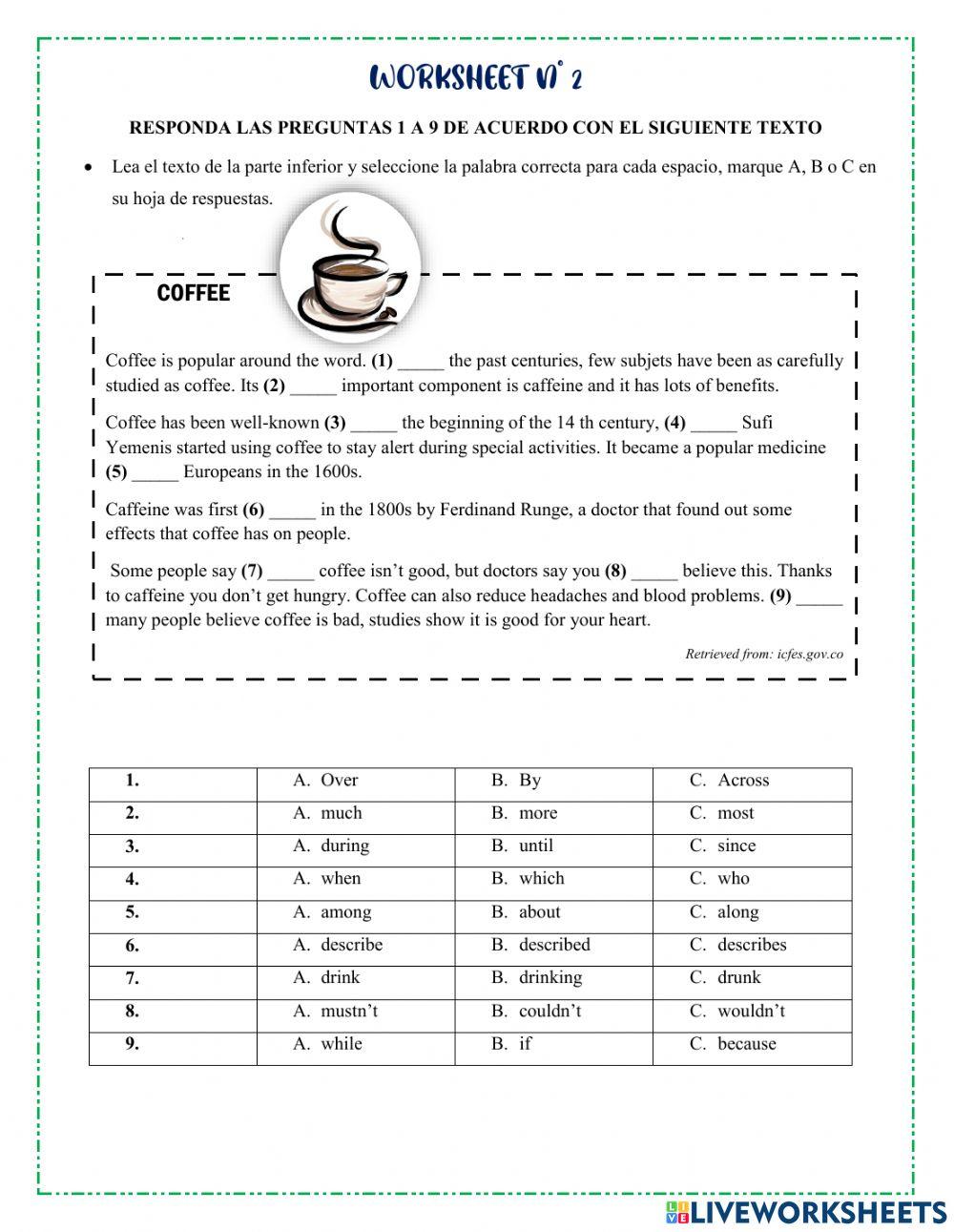 Find All Instances Of The Word Coffee In This Worksheets Find All Instances Of The Word Coffee In This Worksheets