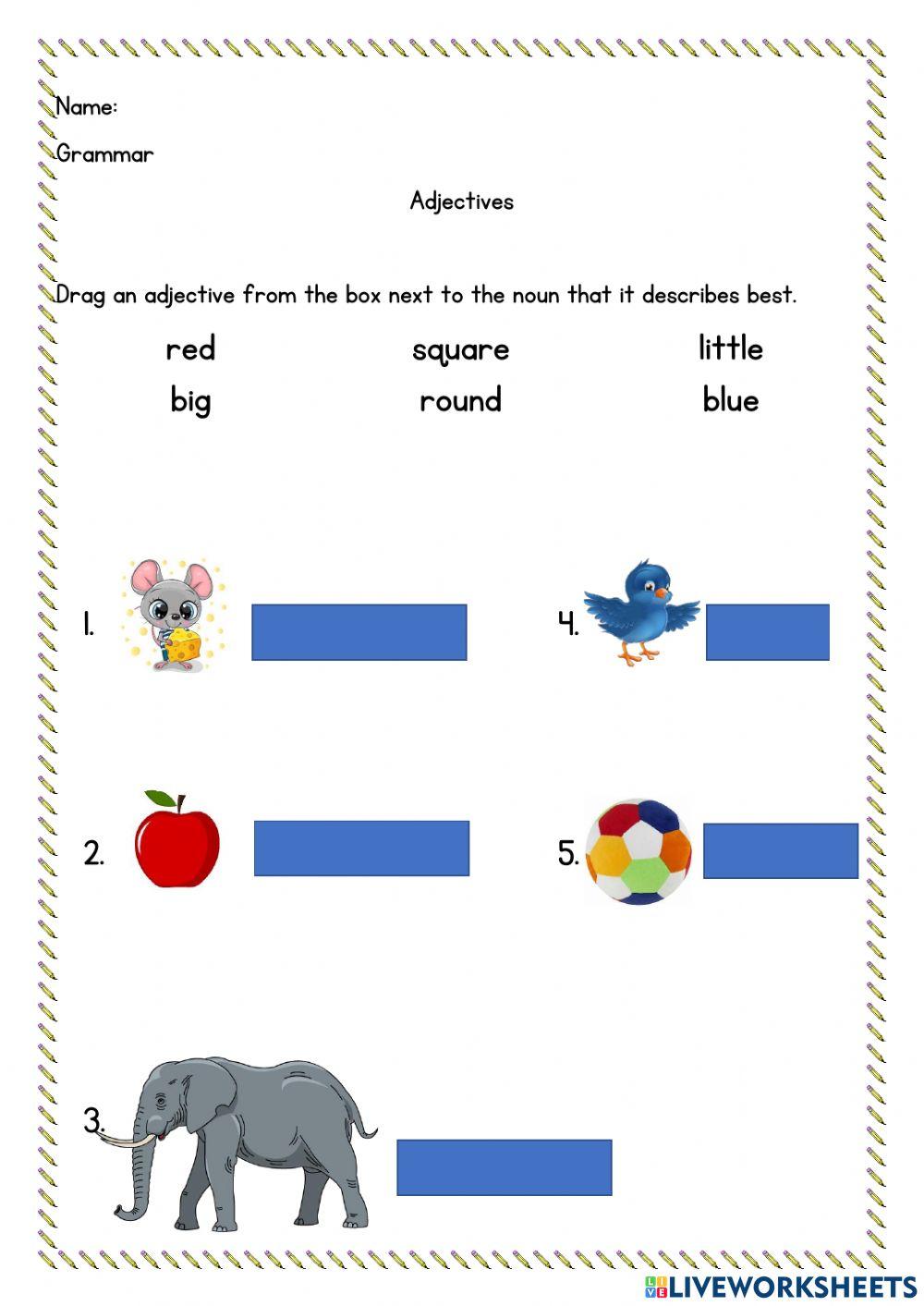 Adjectives online exercise for 1 | Live Worksheets