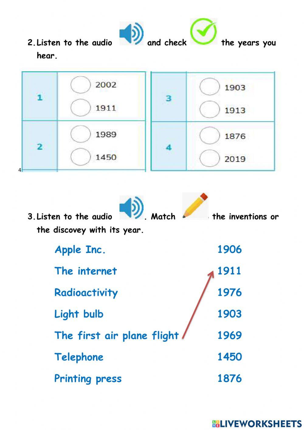 Years | Free Interactive Worksheets | 1500020