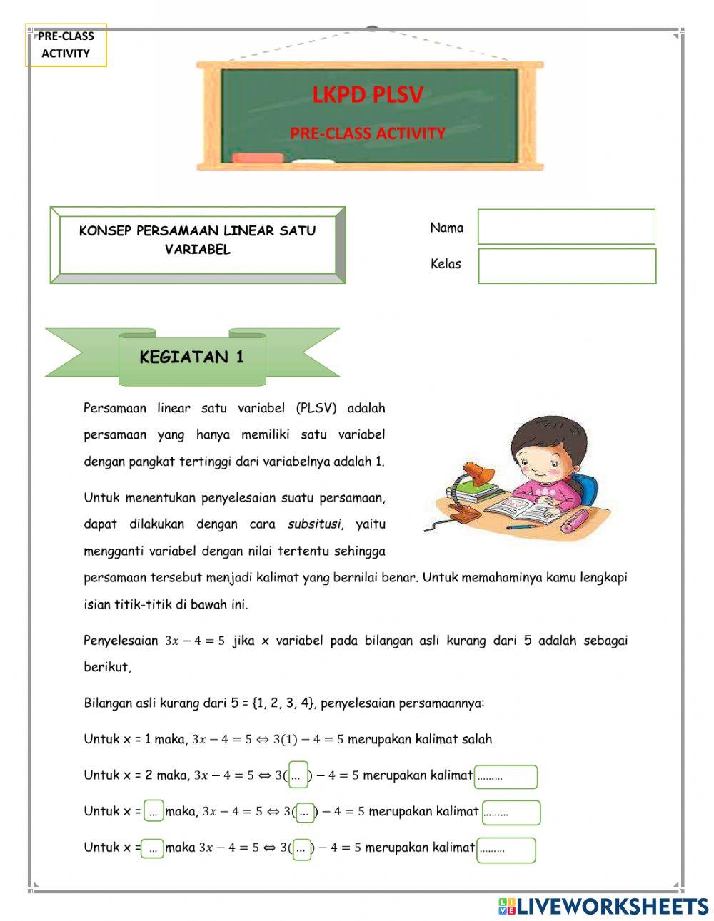 Plsv | Live Worksheets