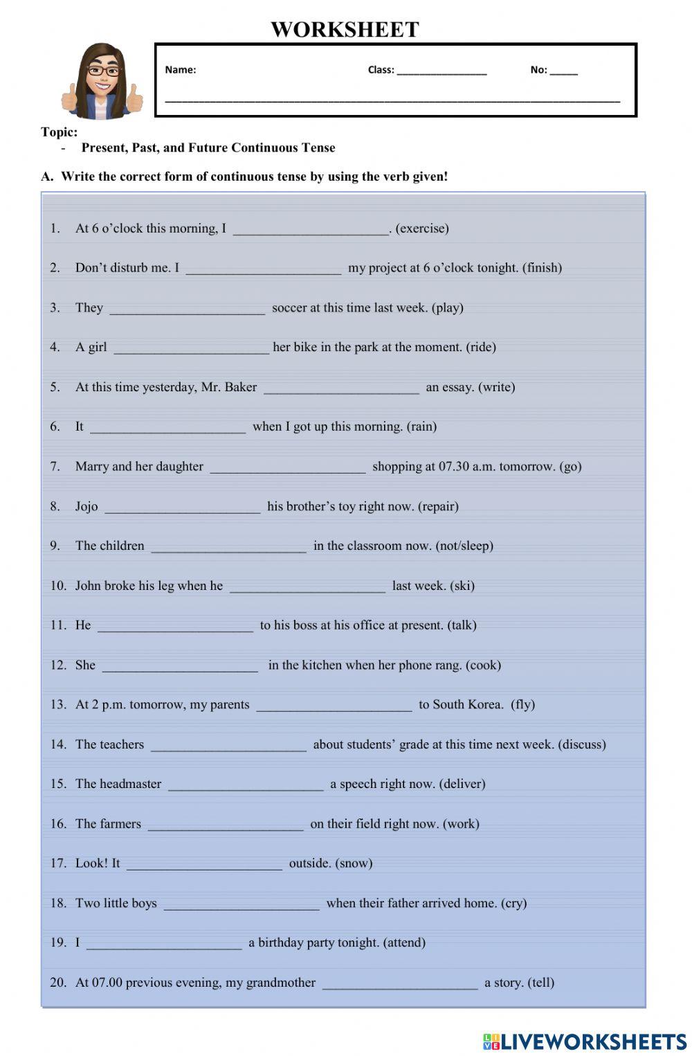 Present, Past, … | Free Interactive Worksheets | 3436073