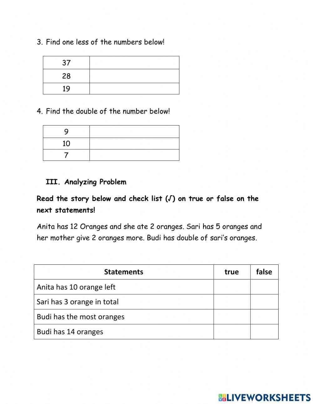 Ari 1 | Free Interactive Worksheets | 1500447