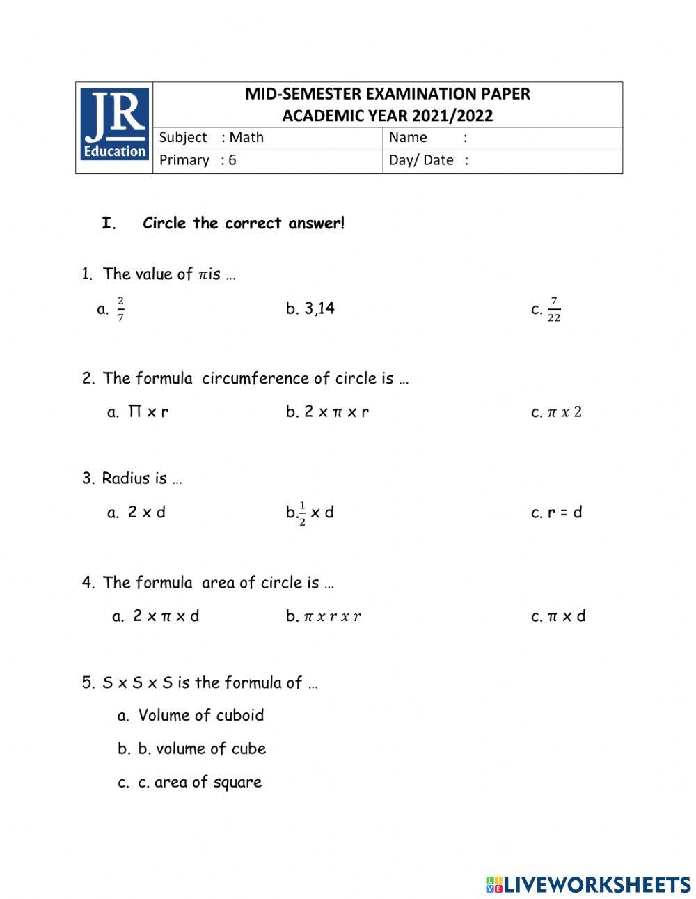 Ari 6 worksheet | Live Worksheets