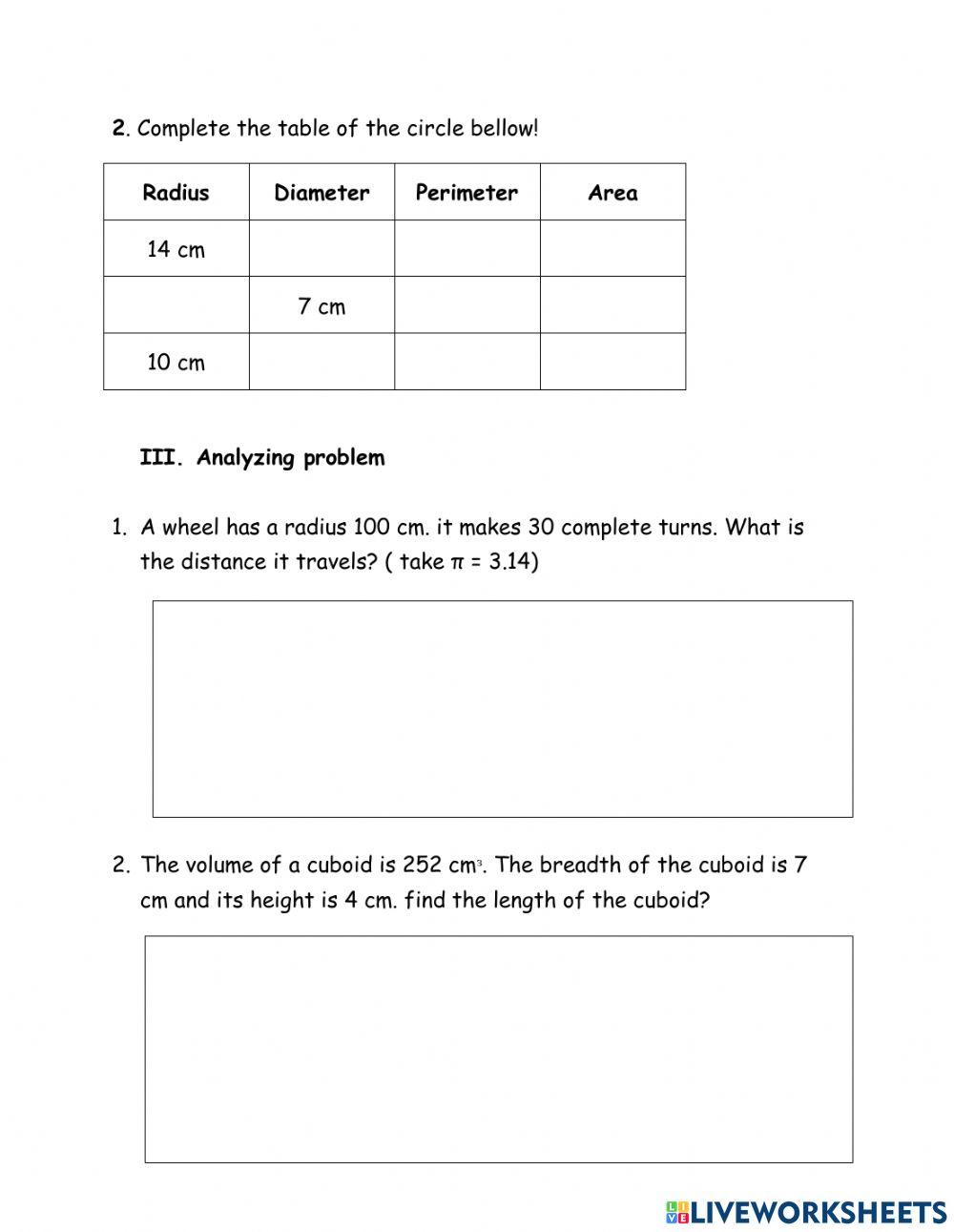 Ari 6 worksheet | Live Worksheets