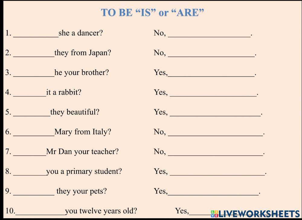 To be 1500625 | MrsTram | Live Worksheets