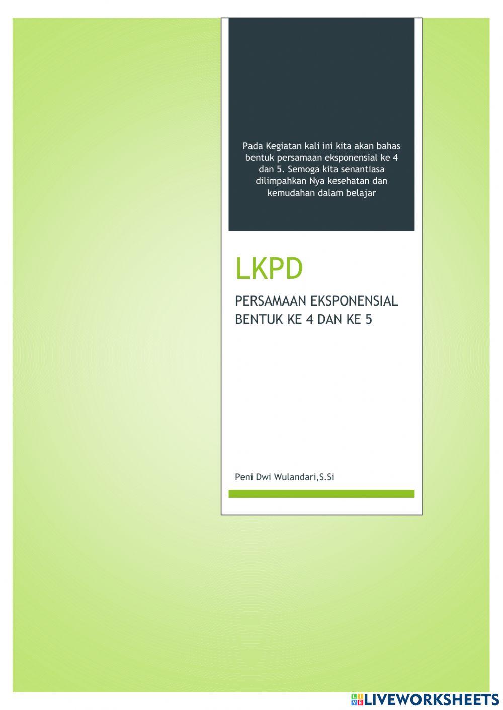 LKPD Persamaan Eksponen 1500666 | Peni Dwi Wulandari