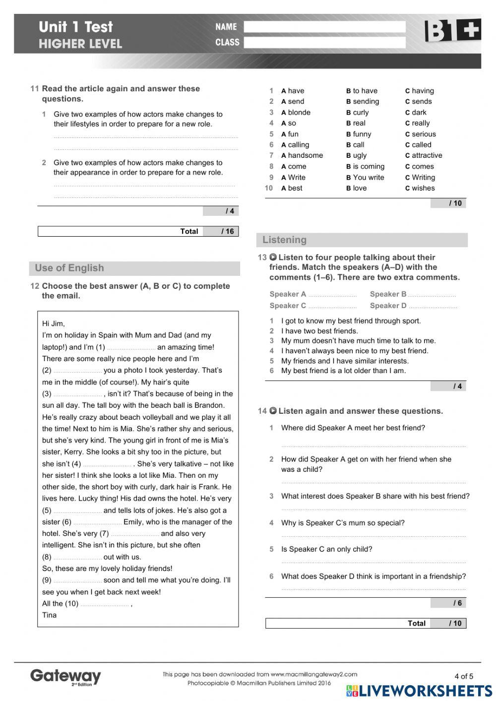 Gateway B1+ | Free Interactive Worksheets | 6739263