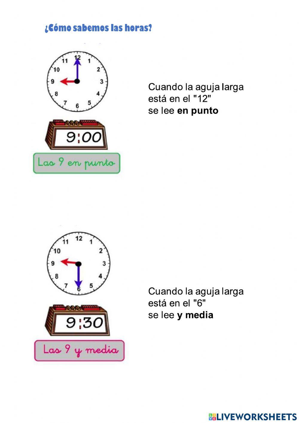 Reloj interactive exercise for PRIMARIA | Live Worksheets