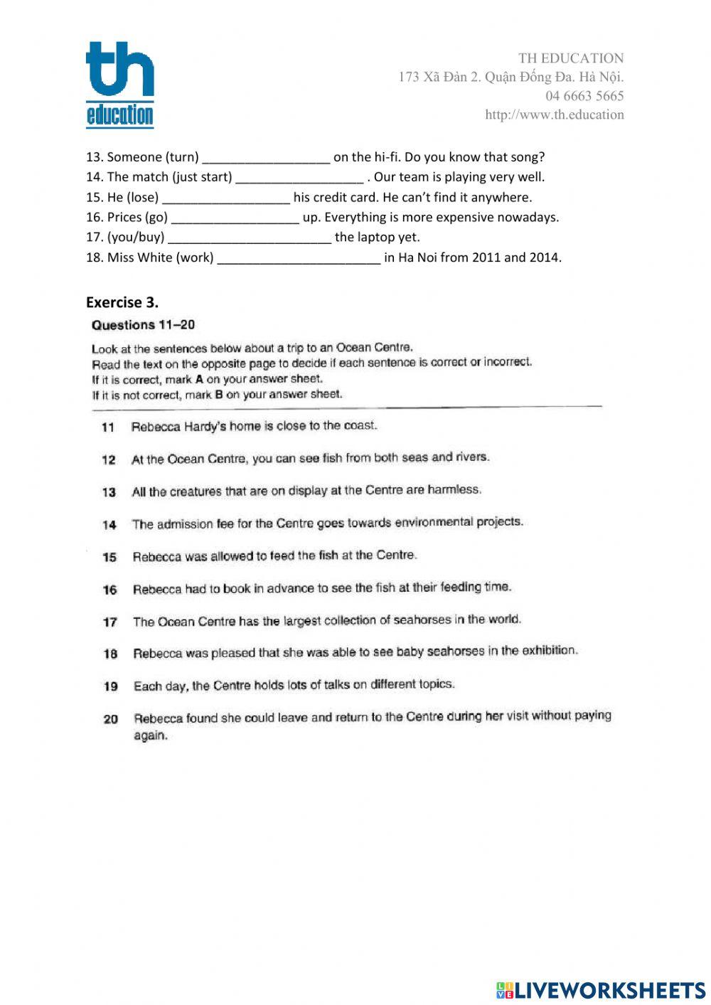 Mini test 1 lev… | Free Interactive Worksheets | 1500912