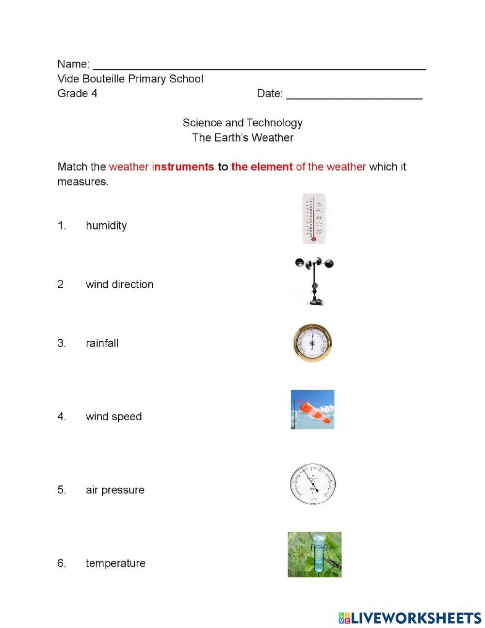 Weather element… | Free Interactive Worksheets | 6739274